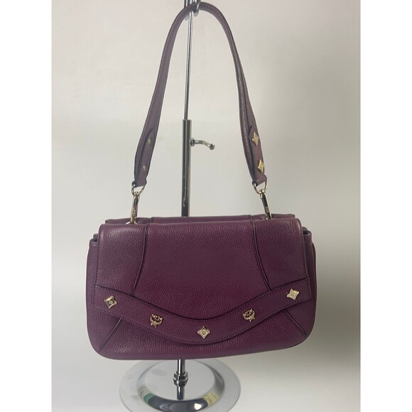 MCM | Bags | Mcm Munchen Handbag Tote Bag V6823 Purple Silver Hardware | Poshmark